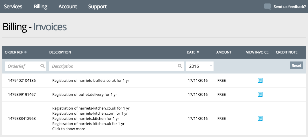 How to view invoices for previous purchases - Support Centre - names.co.uk