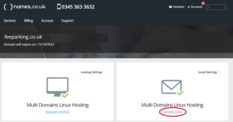 How Can I Access and Manage my Freeparking Emails? - Support Centre - names.co.uk