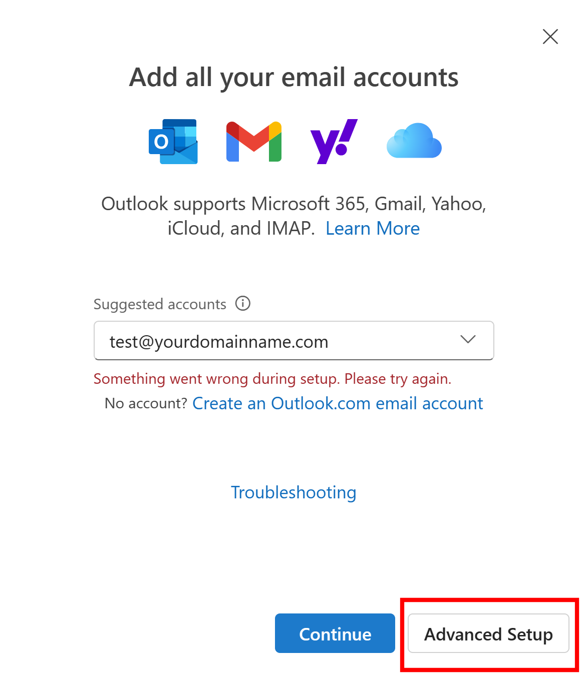 New Outlook: Setting Up IMAP - Support Centre - names.co.uk