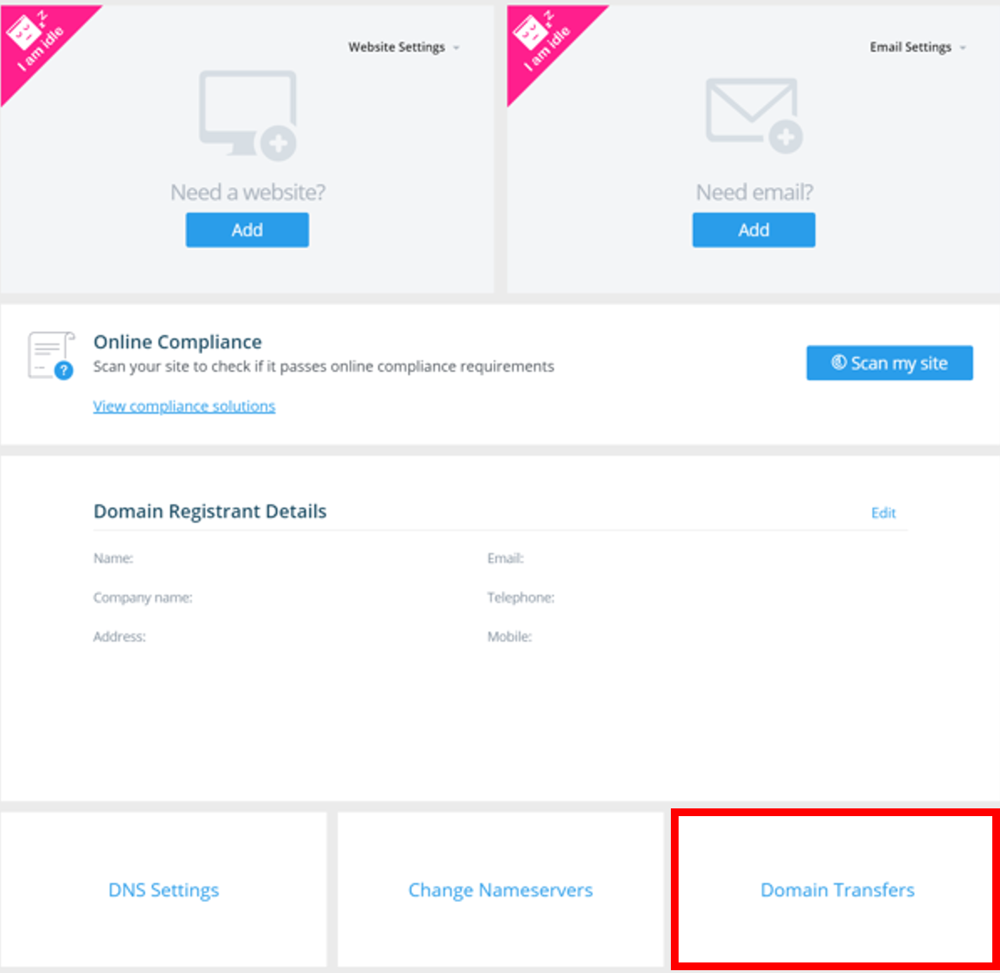 How to Push a Domain Name to another Namesco Account - Support Centre ...