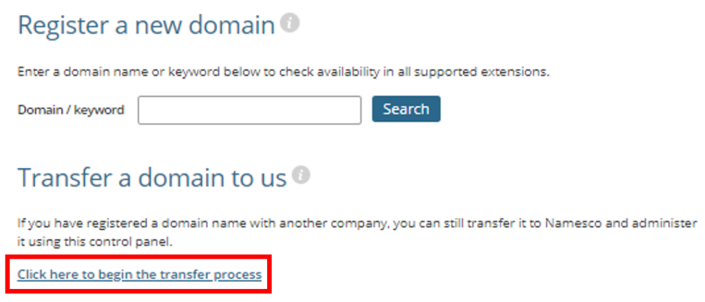 How to Transfer a Domain Name to Namesco - Support Centre - names.co.uk