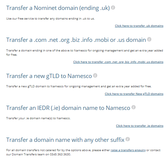How to Transfer a Domain Name to Namesco - Support Centre - names.co.uk
