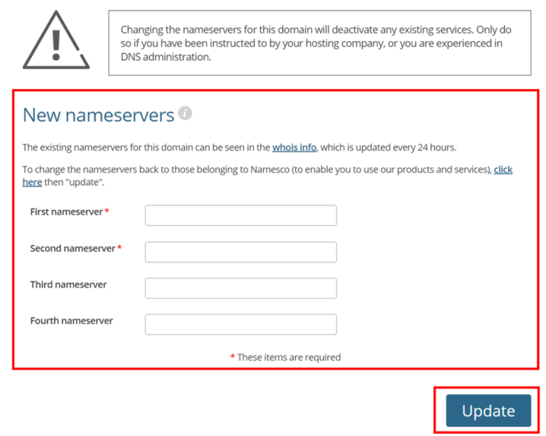 How to change your Nameserver Details - Support Centre - names.co.uk