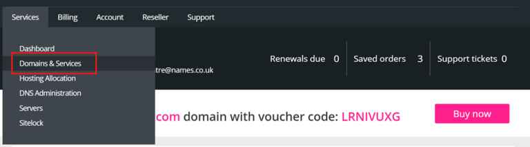 How to Transfer a Domain Name to Namesco - Support Centre - names.co.uk