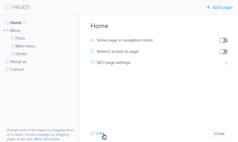 How to Hide Pages in the Menu - Support Centre - names.co.uk